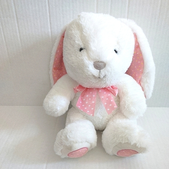 Source Unknown | Toys | Easter Plush White Pink Floppy Ear Bunny Shelf ...